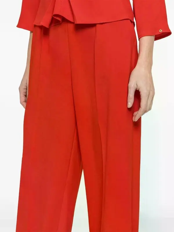 NISSA High-waisted Crepe Palazzo Pants - Red