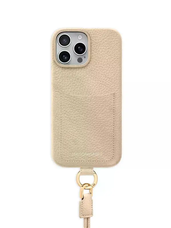 MAISON DE SABRE Sling Leather Iphone 16 Pro Max Phone Case - Neutrals