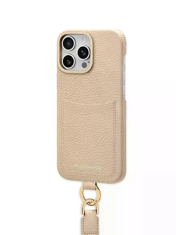 MAISON DE SABRE Sling Leather Iphone 16 Pro Max Phone Case - Neutrals