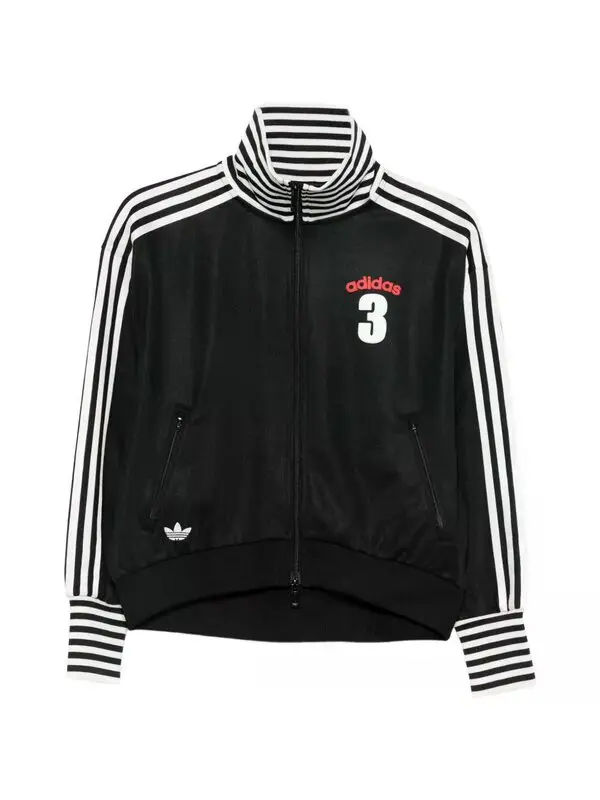 Adidas Striped Zip Knitwear With Stand Collar