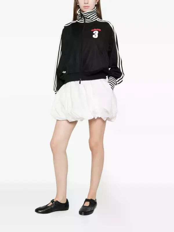 Adidas Striped Zip Knitwear With Stand Collar