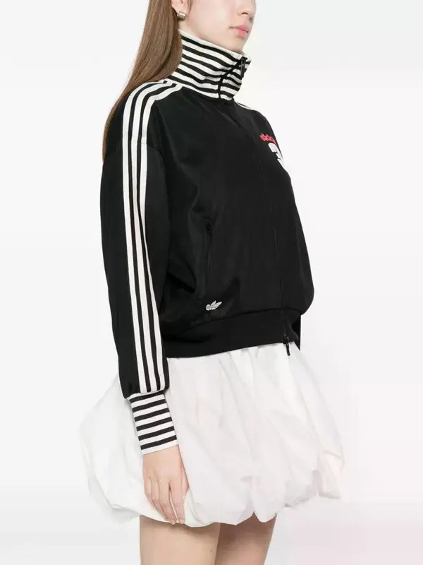 Adidas Striped Zip Knitwear With Stand Collar