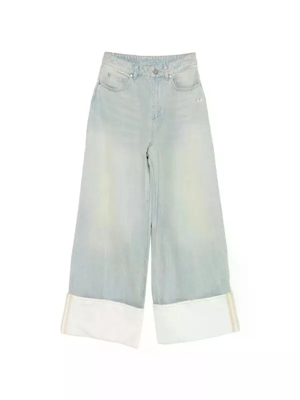 Adidas Cuffed Wide Leg Denim Trousers