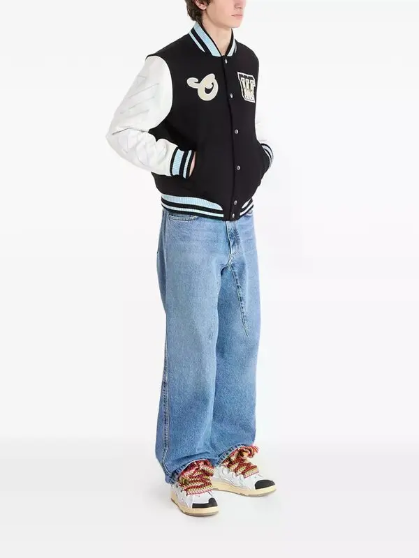 Off-White Appliquéd Bomber Jacket - Black