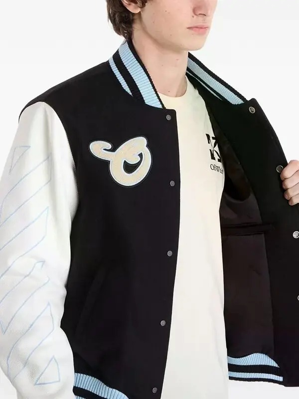 Off-White Appliquéd Bomber Jacket - Black