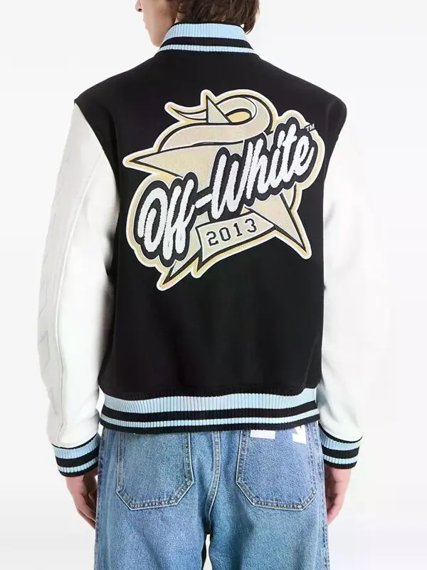 Off-White Appliquéd Bomber Jacket - Black