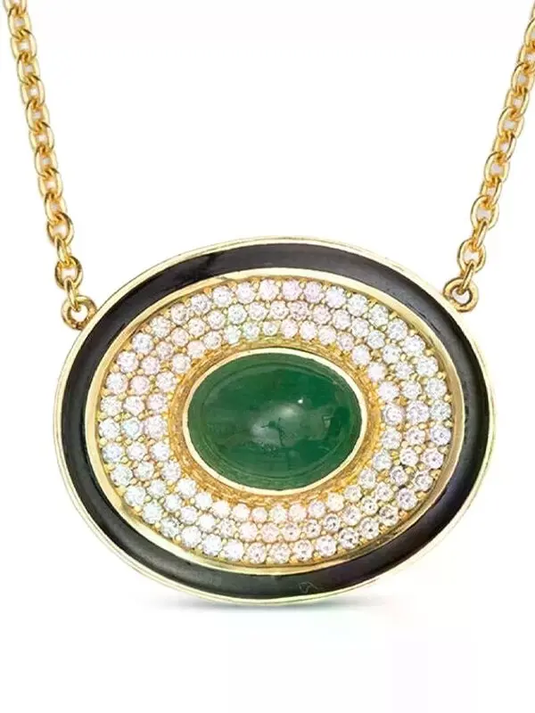 JENNA BLAKE 18k Yellow Diamond And Emerald Necklace
