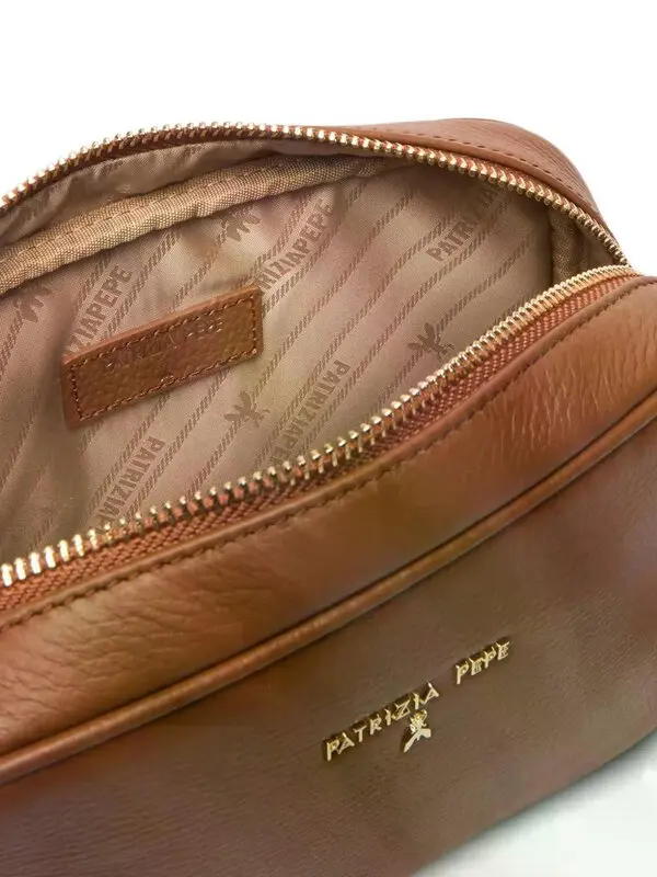 Patrizia Pepe Logo-plaque Crossbody Bag - Brown