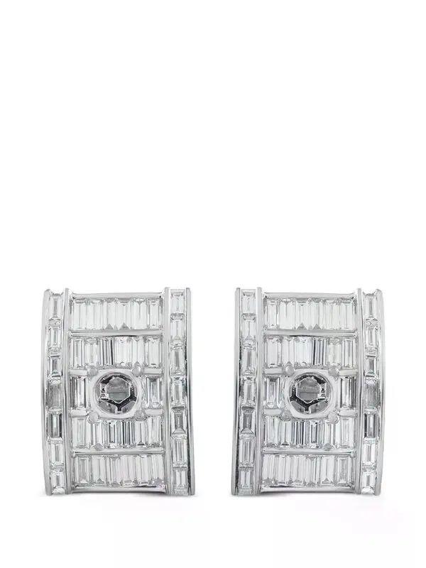 LB EXCLUSIVE Diamond Platinum Clip-on Earrings - Silver