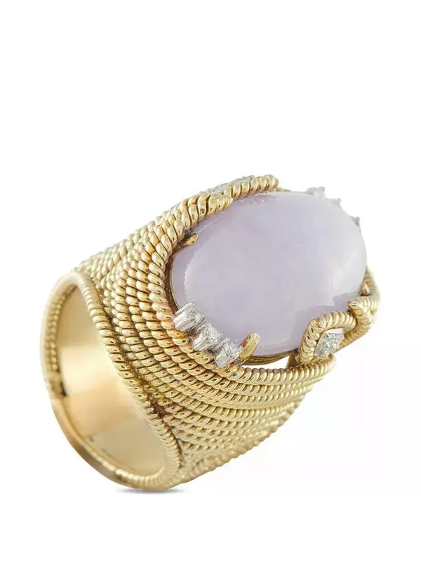 LB EXCLUSIVE Diamond, Jade And Gold Ring - Yellow