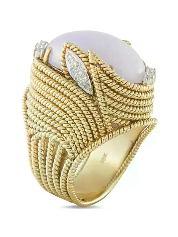 LB EXCLUSIVE Diamond, Jade And Gold Ring