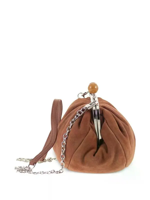 Max Mara Pasticcino Suede Clutch Bag