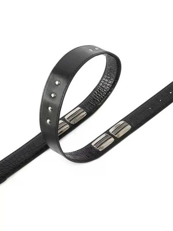 Pinko Crocodile-effect Leather Belt
