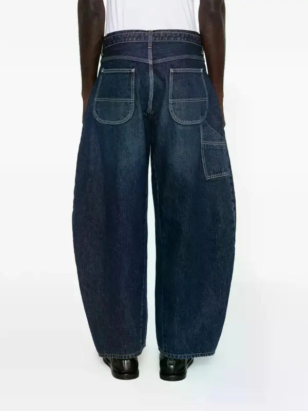 Sacai Belted Barrel-leg Jeans