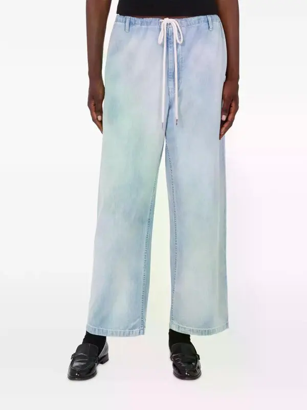 Moschino Drawstring Wide Leg Jeans