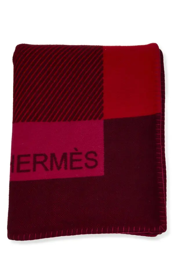 Hermès Wool H Riviera Throw Blanket - Red