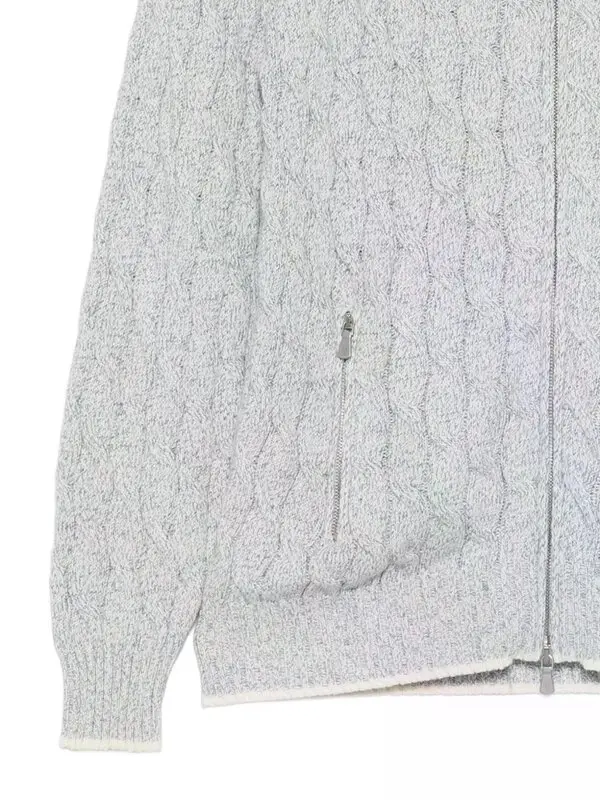 Eleventy Cable-knit Zip-up Cardigan