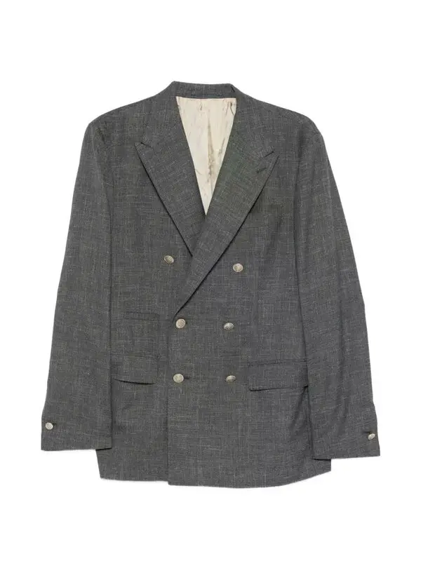 Eleventy Double Breasted Jacket - Grey