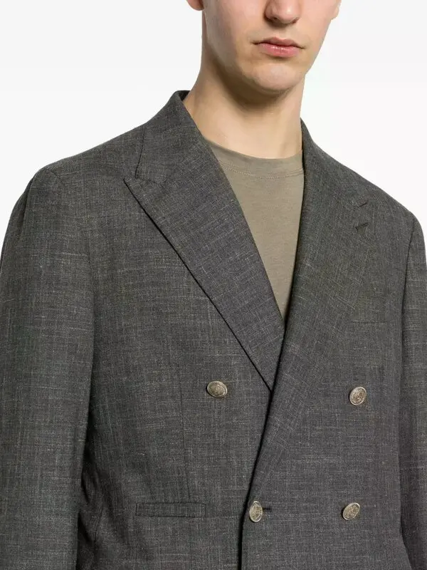 Eleventy Double Breasted Jacket - Grey
