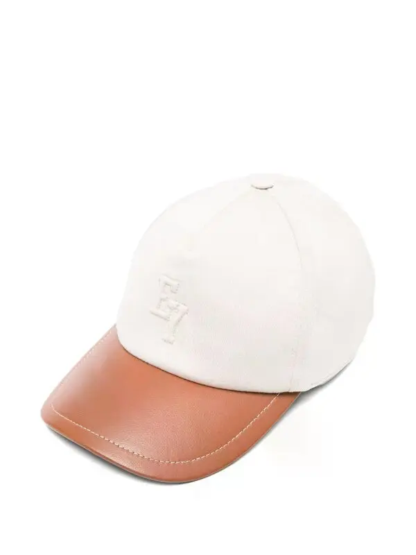 Eleventy Initials Embroidered Baseball Cap - Neutrals