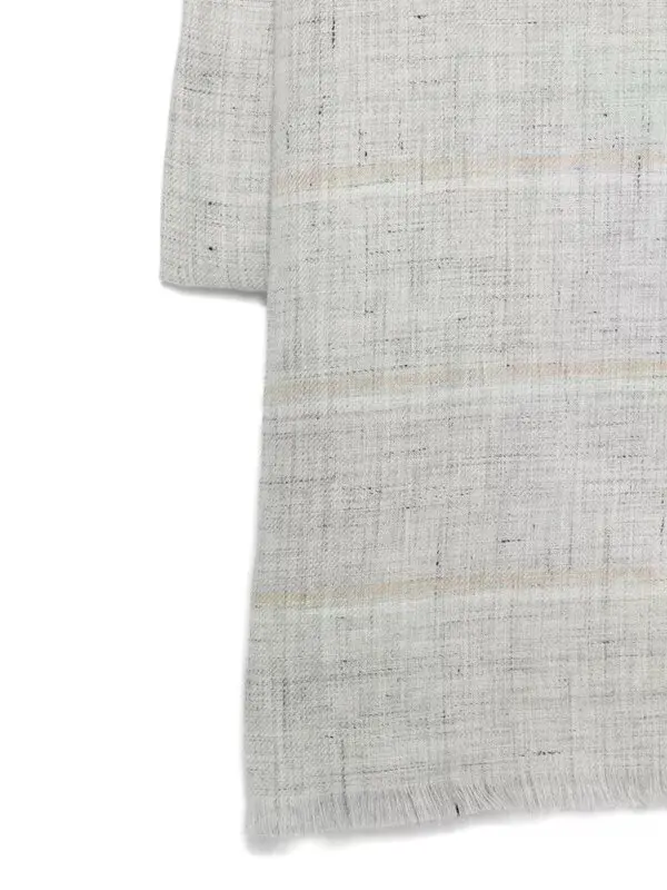 Eleventy Striped-pattern Linen Scarf