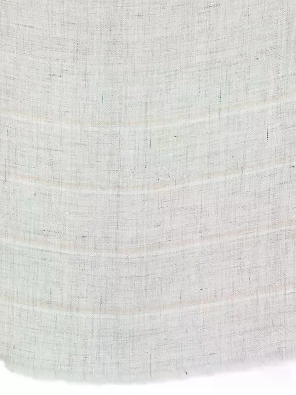 Eleventy Striped-pattern Linen Scarf