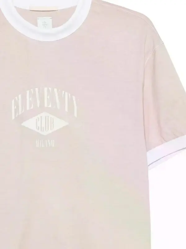 Eleventy Ringer Graphic T-shirt - Neutrals