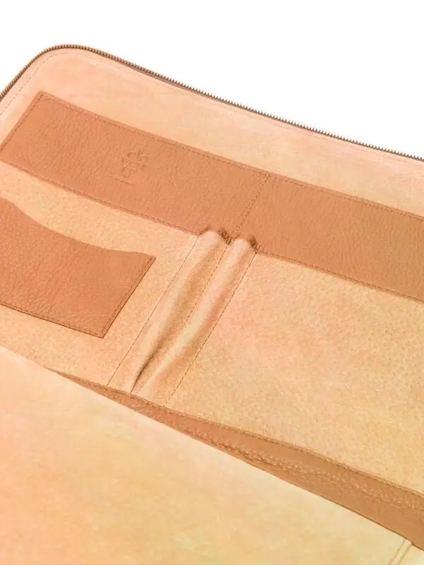 Eleventy Zipped Leather Laptop Bag