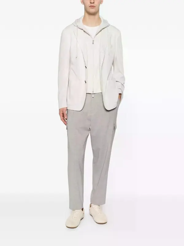 Eleventy Hooded Single-breasted Jacket
