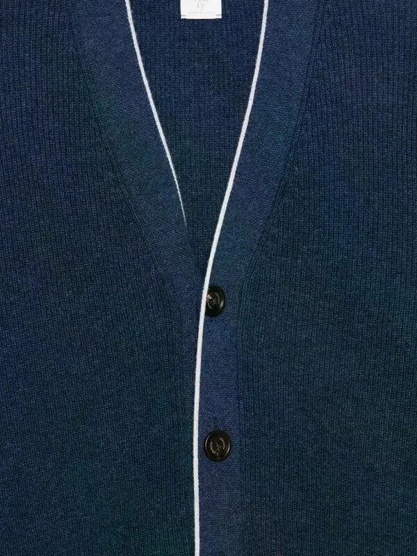 Eleventy V-neck Trim Cardigan - Blue