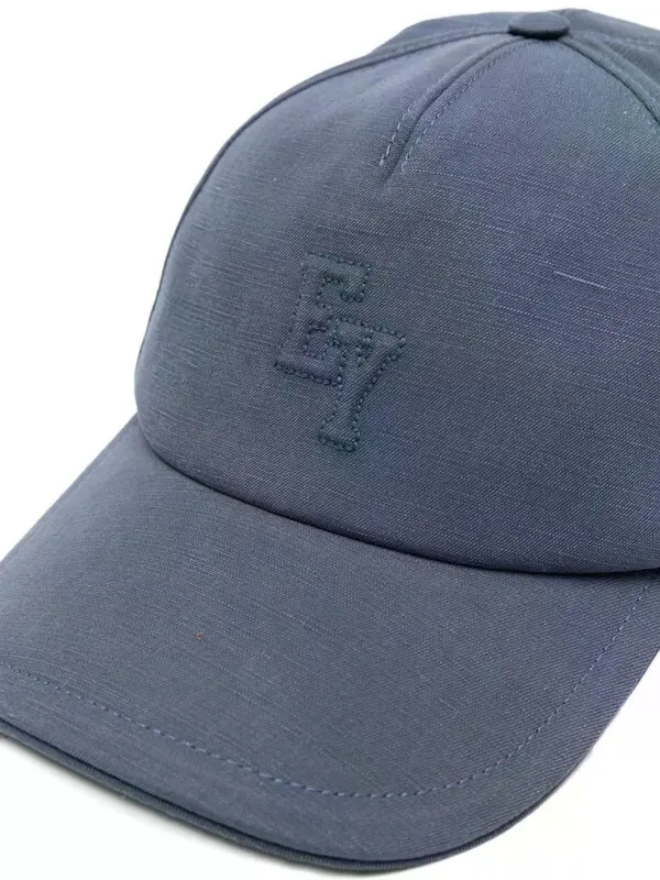 Eleventy Logo-embroidered Cap - Blue
