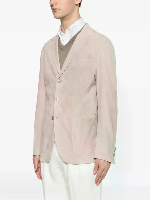 Eleventy Single-breasted Suede Blazer - Pink