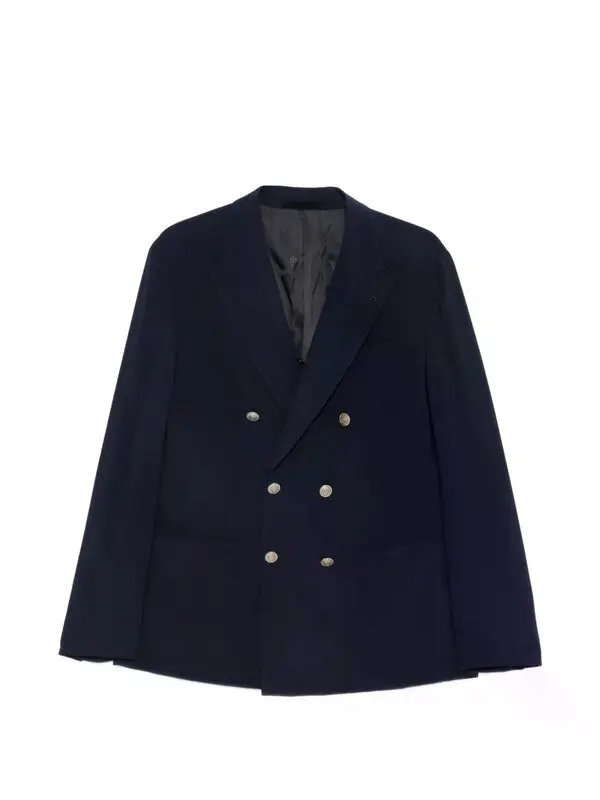 Eleventy Double-breasted Pocket Jacket - Blue