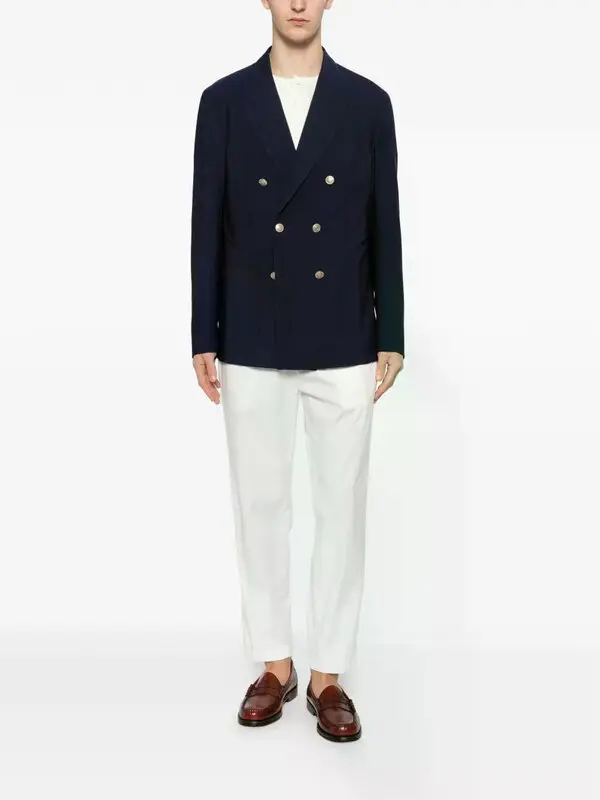 Eleventy Double-breasted Pocket Jacket - Blue