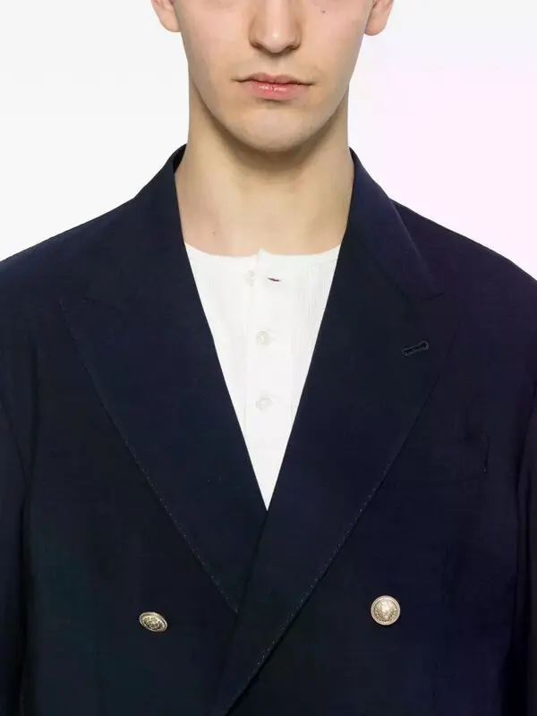 Eleventy Double-breasted Pocket Jacket - Blue