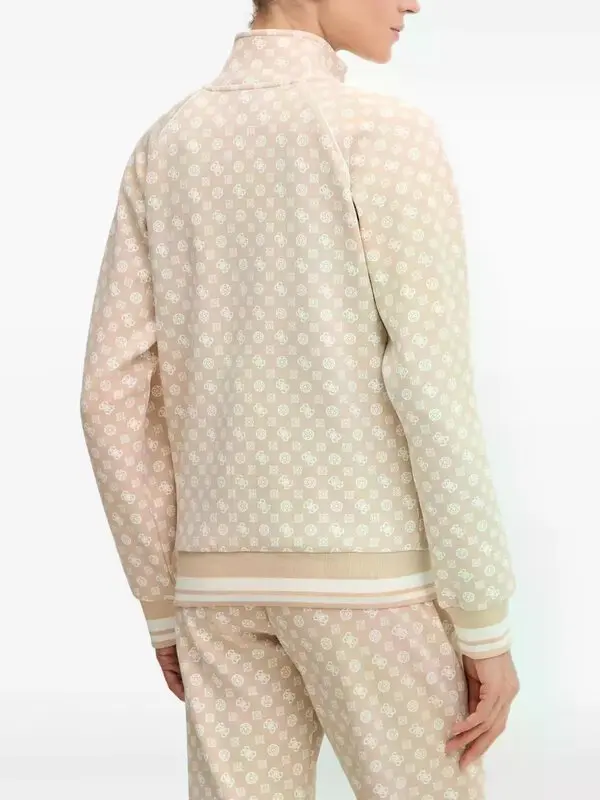 Guess Patterned Zip-up Sweatshirt - Neutrals