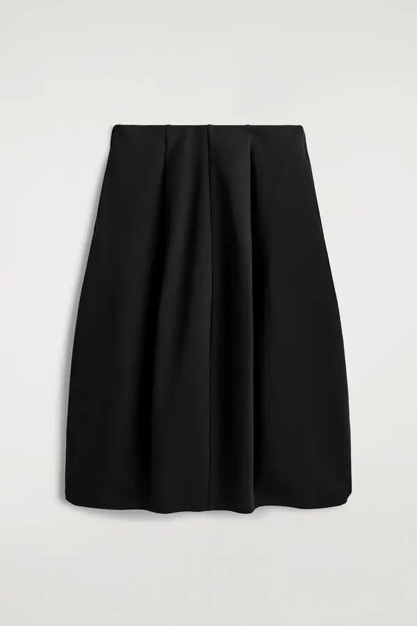 Cos Sculptural Jersey Midi Skirt - Black