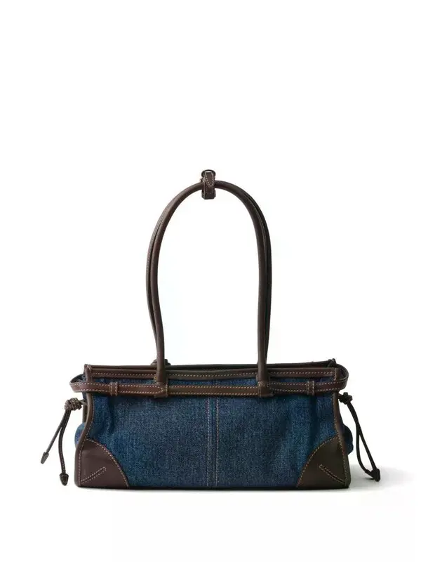 Prada Bonnie Medium Denim And Leather Handbag