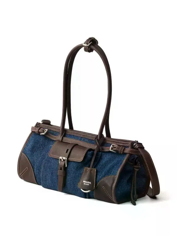 Prada Bonnie Medium Denim And Leather Handbag