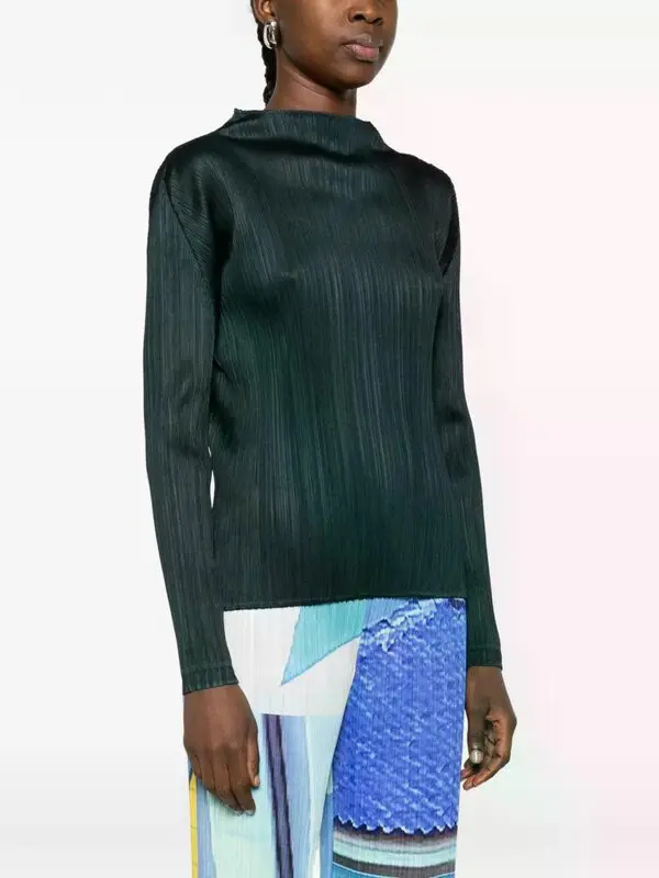 Issey Miyake Pleated Top - Green