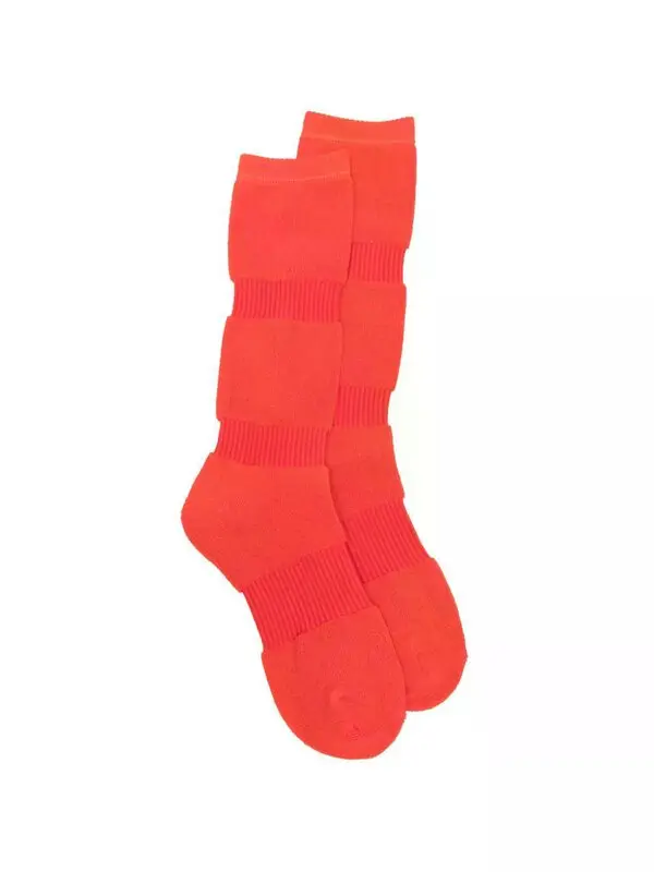 Issey Miyake Ribbed Socks - Red