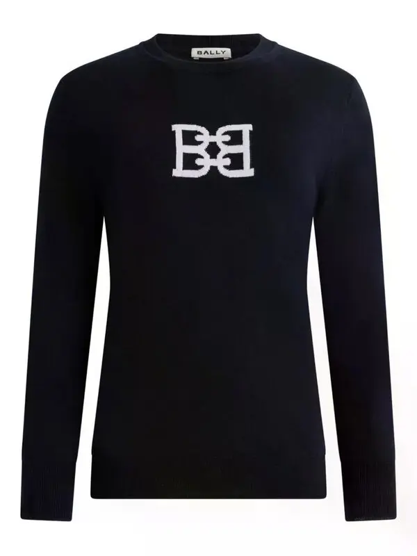 Bally Logo-detail Crew Neck Sweater - Blue