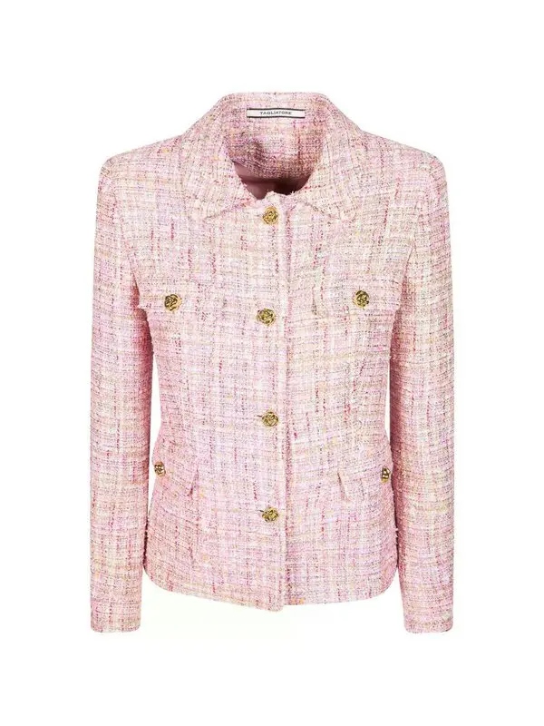 Tagliatore India Collared Tweed Jacket - Pink