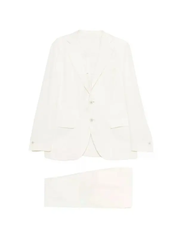 Eleventy Single-breasted Suit - White