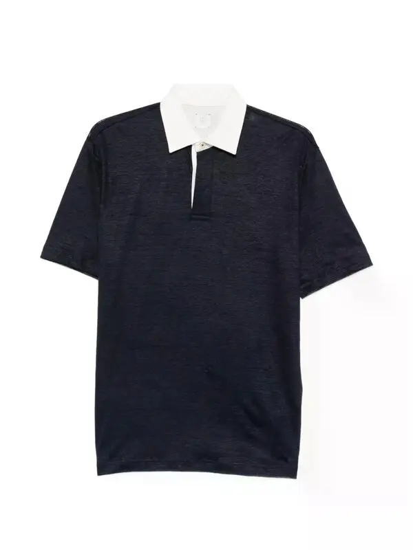 Eleventy Contrast-collar Polo Shirt - Blue