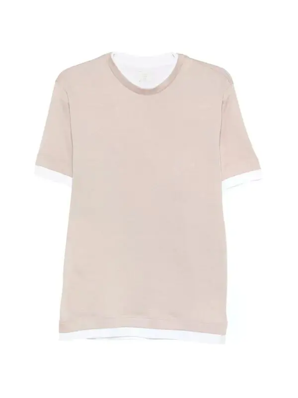 Eleventy Layered Crewneck T-shirt - Neutrals