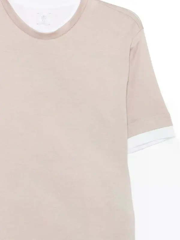 Eleventy Layered Crewneck T-shirt - Neutrals