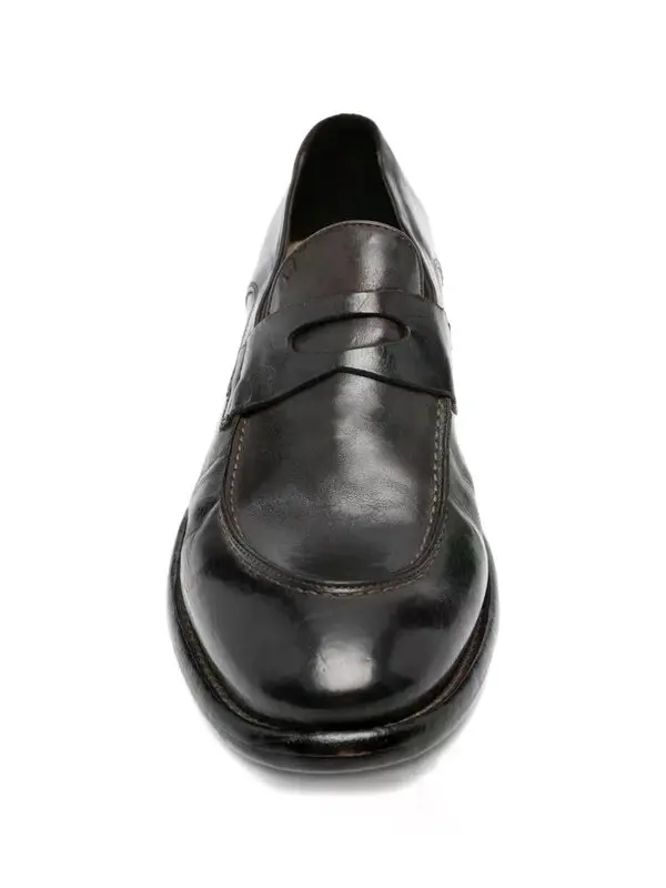 Eleventy Penny-slot Leather Loafers