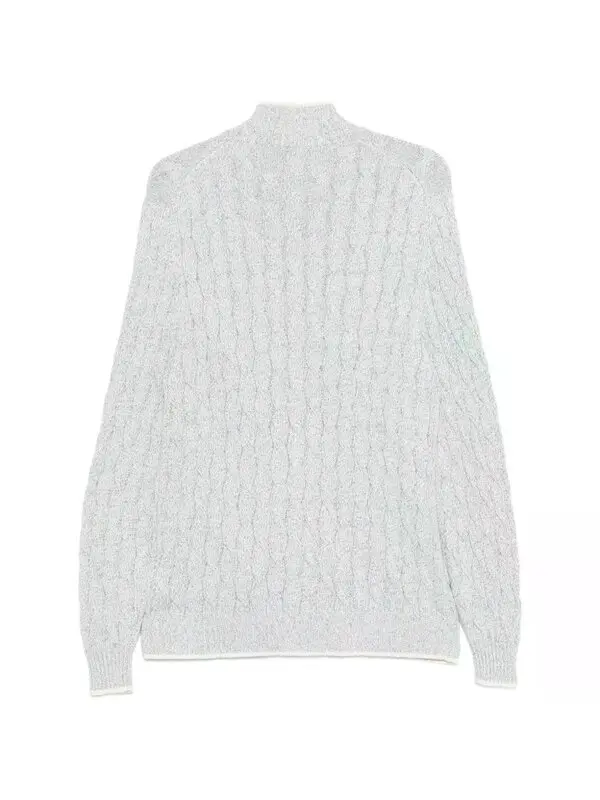 Eleventy Cable-knit Zip-up Cardigan