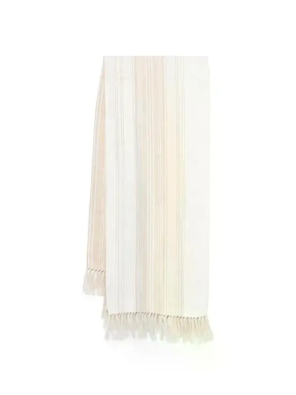 Eleventy Striped Fringed Plaid - Neutrals